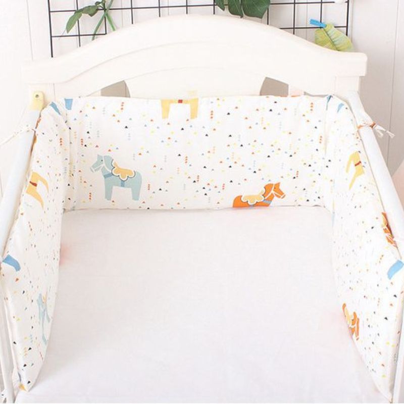 Ash Breathable Cot Bumper | Padded Cot Bumper White – buKKub