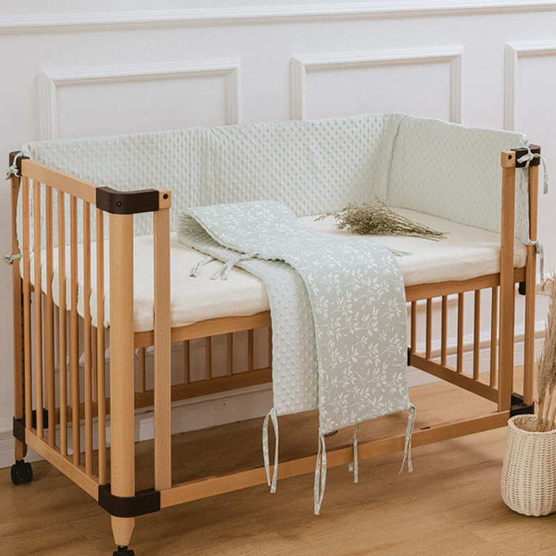 Grass One-Piece Cot Bumper Padded | Breathable Crib Bumper Green – buKKub