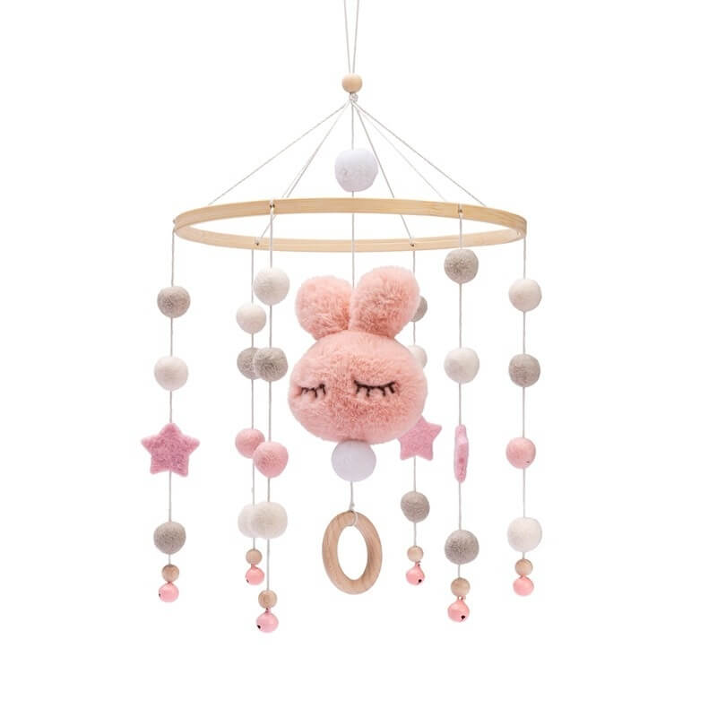Mago Rabbit Cot Mobile in Pink | Nursery Mobiles – buKKub