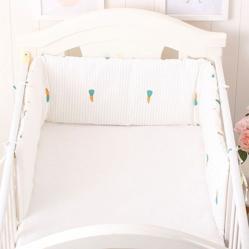 Rhodes Breathable Cot Bumper | Padded Cot Bumper White – buKKub