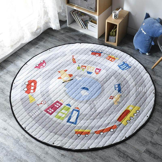 Cars Baby Play Mat White | Padded Play Mat – buKKub